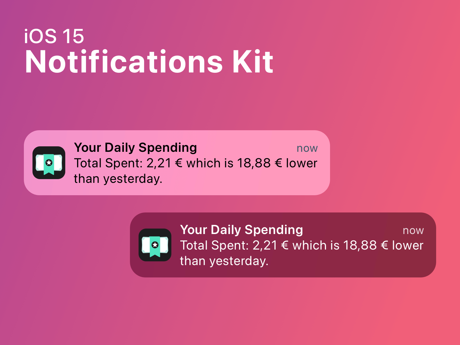 iOS 15 Notifications Kit For Sketch - MoneyCoach