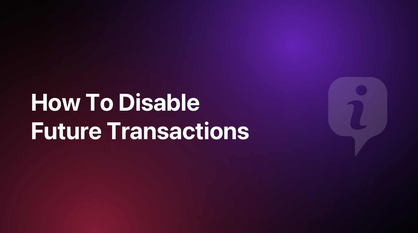 How To Disable Future Transactions - MoneyCoach