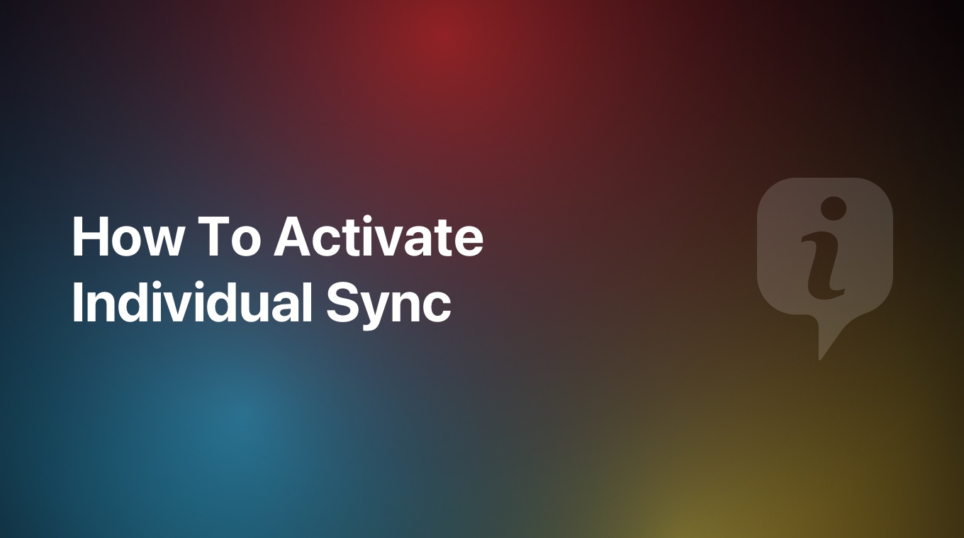 How To Activate Individual Sync - MoneyCoach