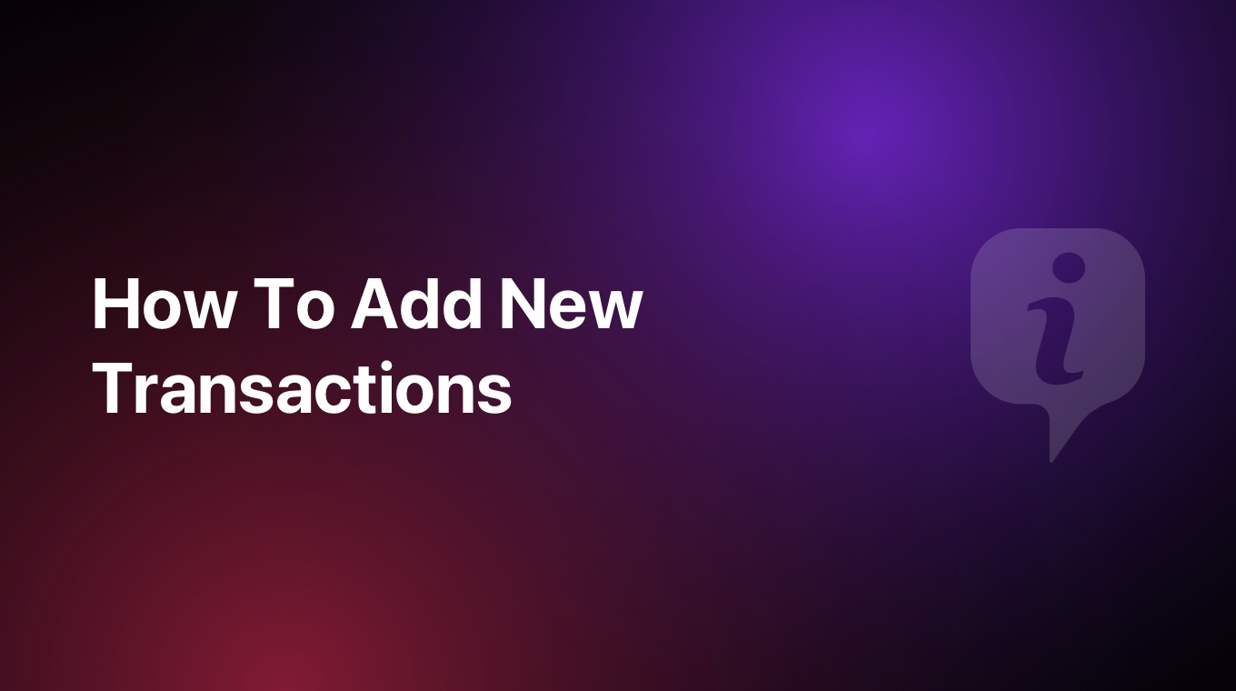 How To Add a New Transaction - MoneyCoach