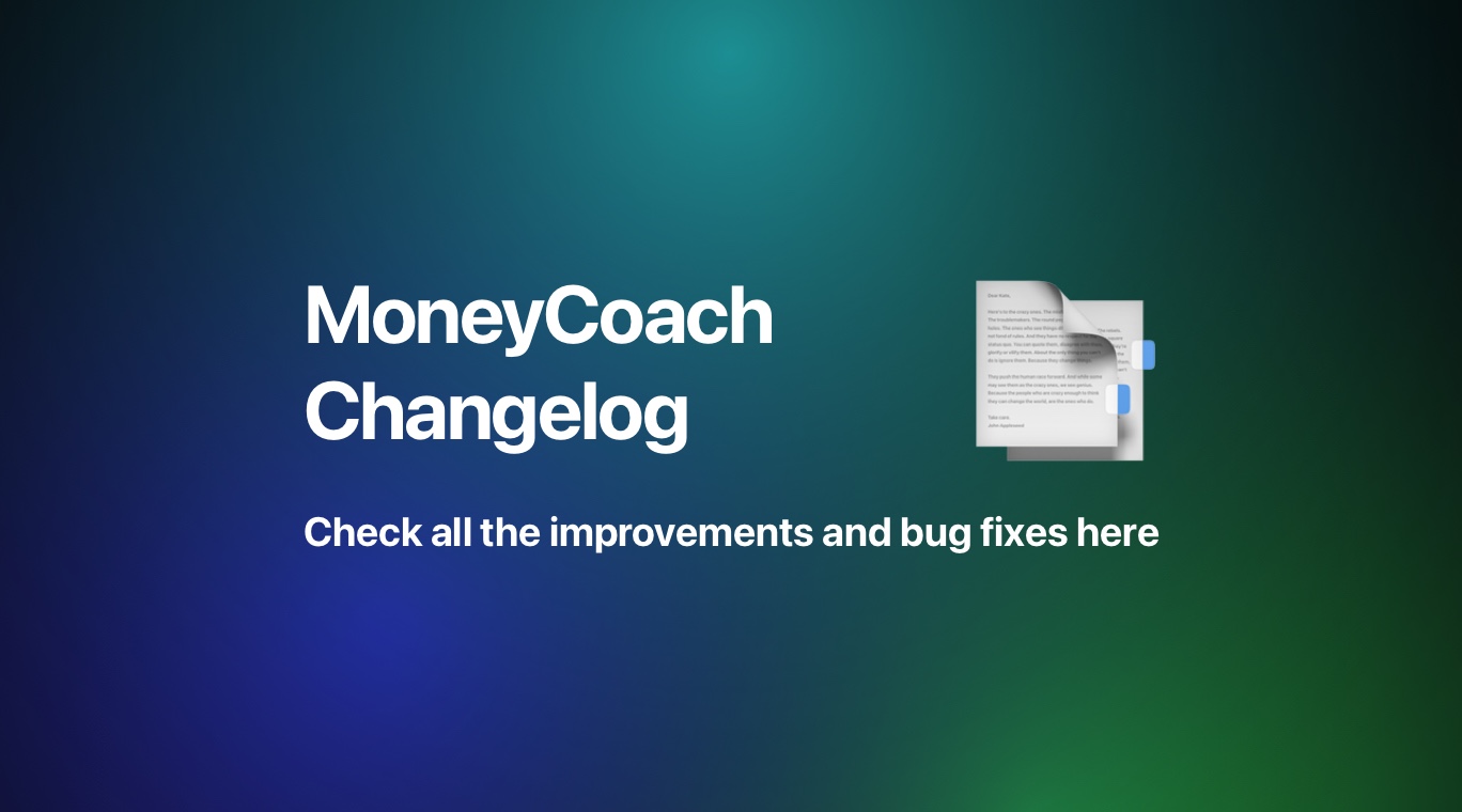Changelog - MoneyCoach