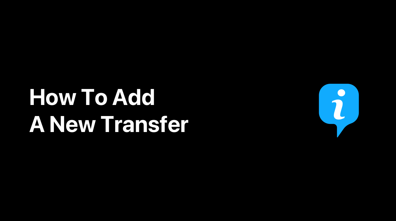 How To Add a New Transfer - MoneyCoach